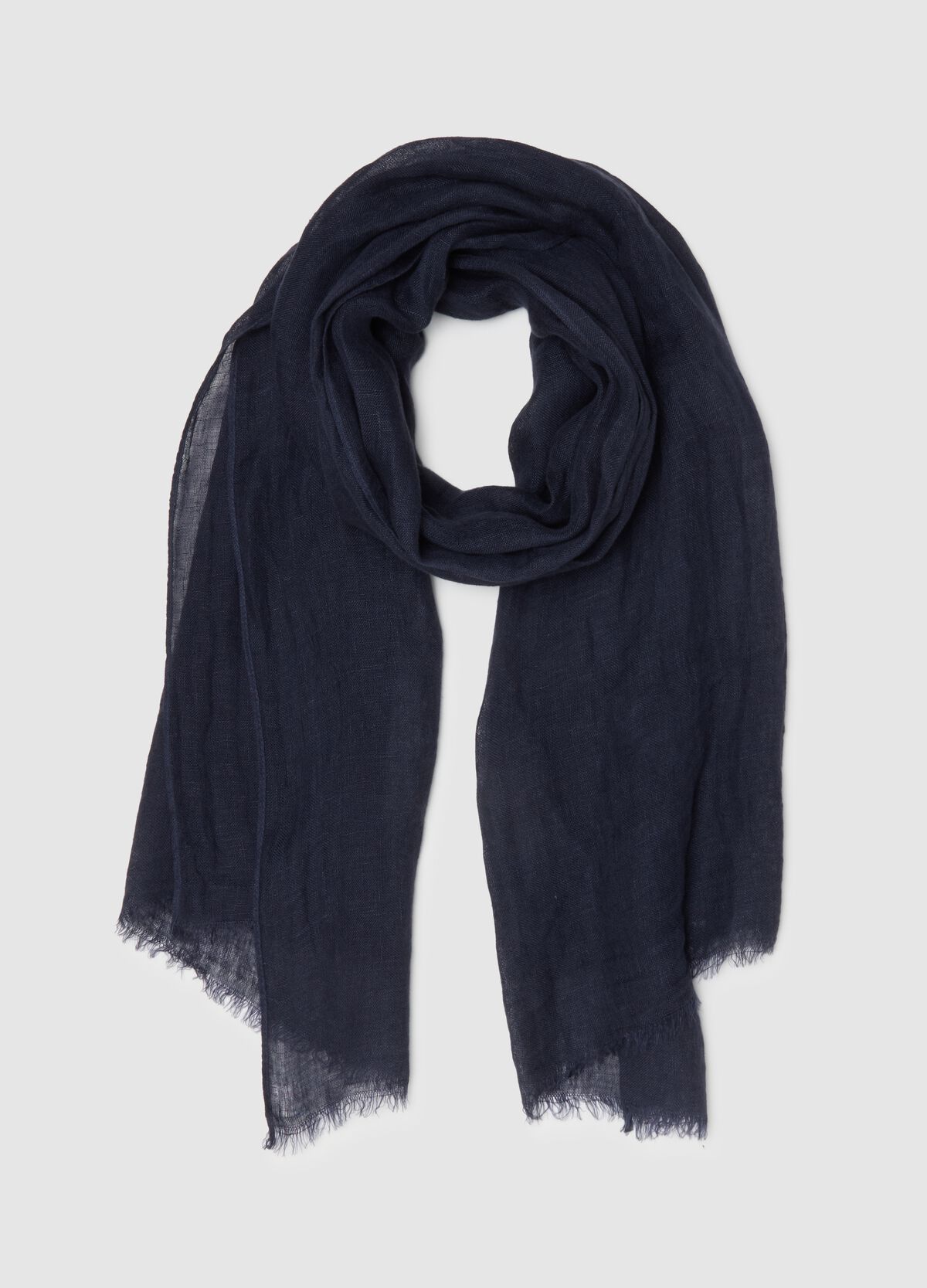 PIOMBO CONTEMPORARY Man's Pure Blue Linen Scarf | OVS