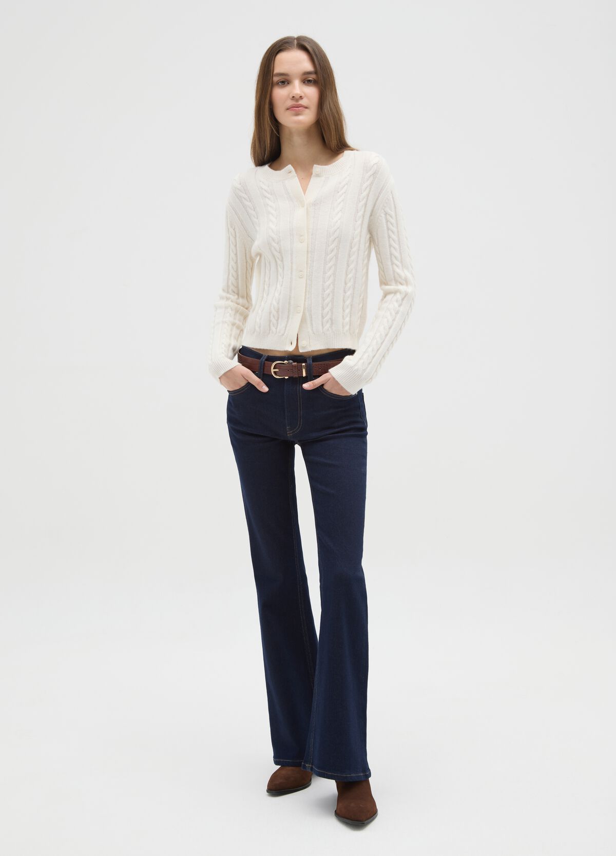 Jeans flare blu in cotone denim elasticizzato REPUBLIC OF DENIM da ...